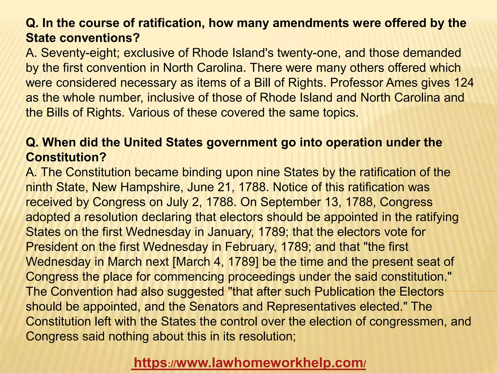 Questions and Answers of Constitutional | PPT