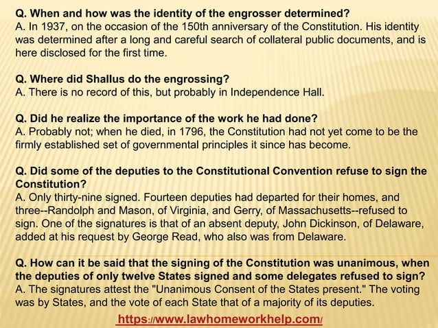 Questions and Answers of Constitutional | PPT