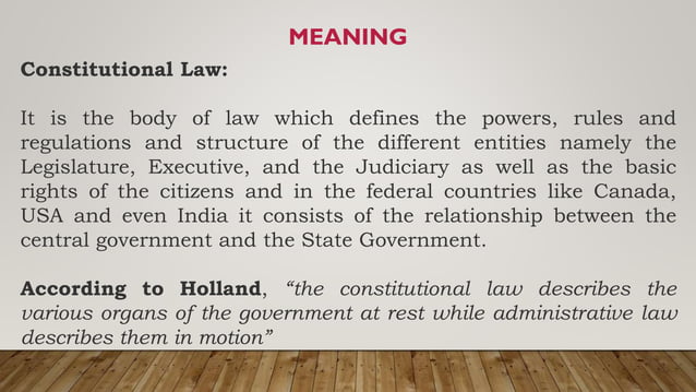 "CONSTITUTIONAL AND ADMINISTRATIVE LAWS" | PPTX | Law