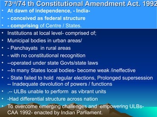 74 th CONSTITUTIONAL AMENDMENT ACT-1992.ppt