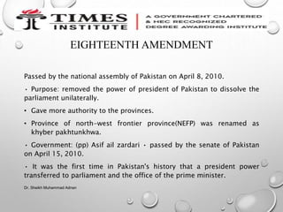 Constitutional amendments , islamic provision and emergency provisions ...