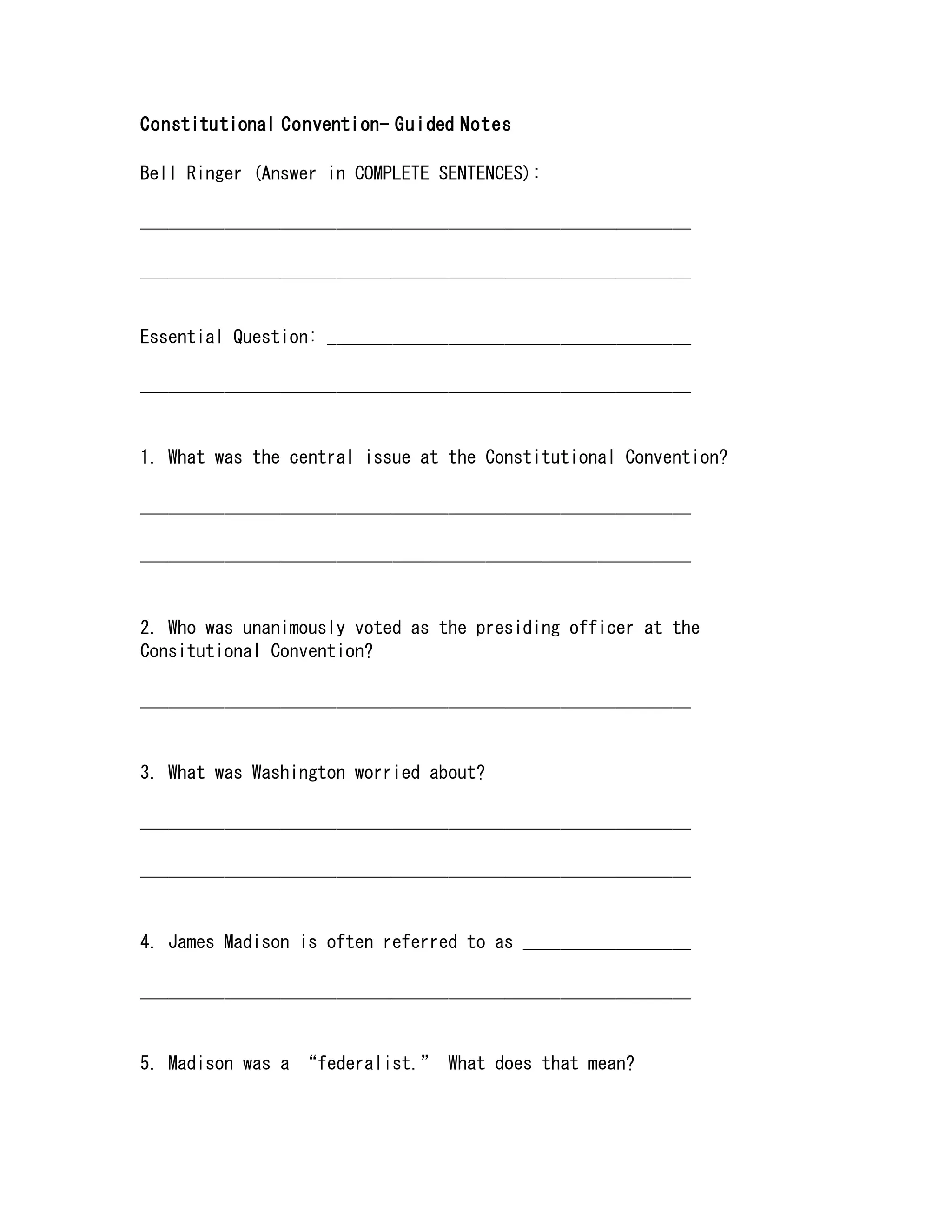 Constitutional convention notes | DOCX