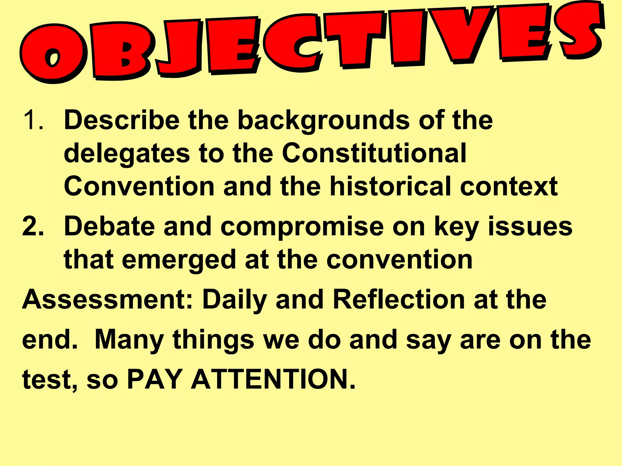 Constitutional Convention Simulation | PPT | Fan Conventions | Events