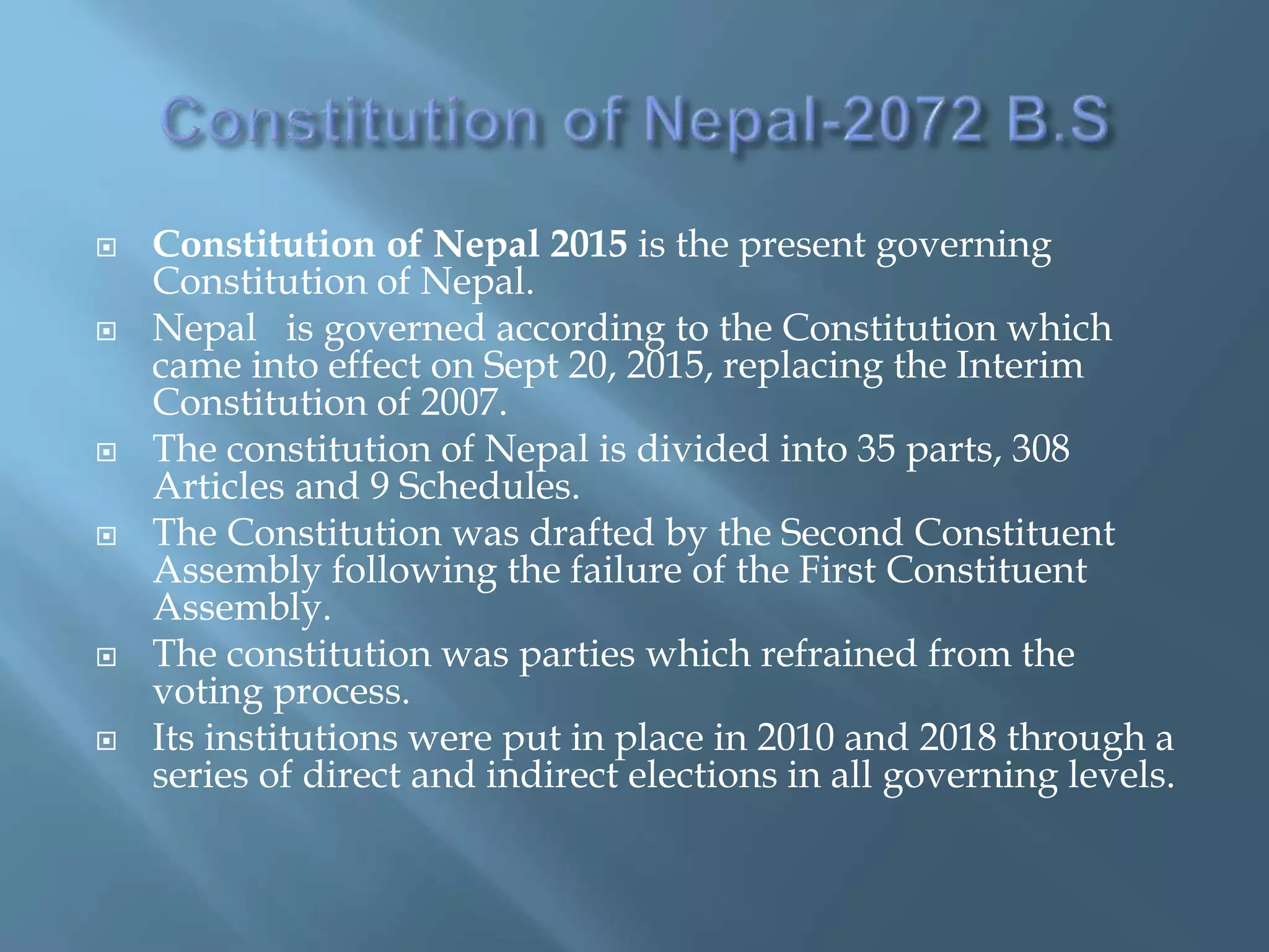 Constitutional history of Nepal | PPTX