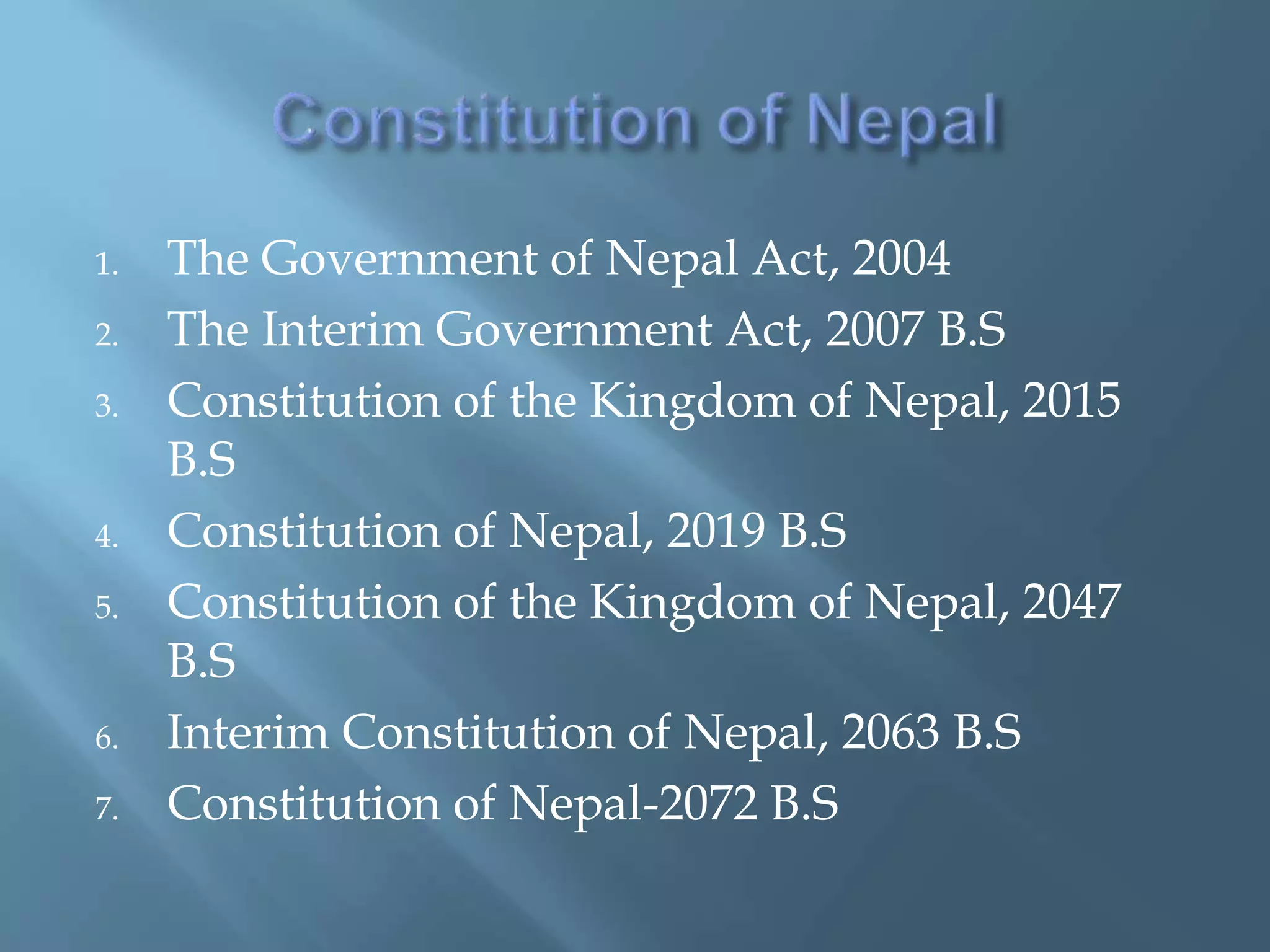 Constitutional history of Nepal | PPTX
