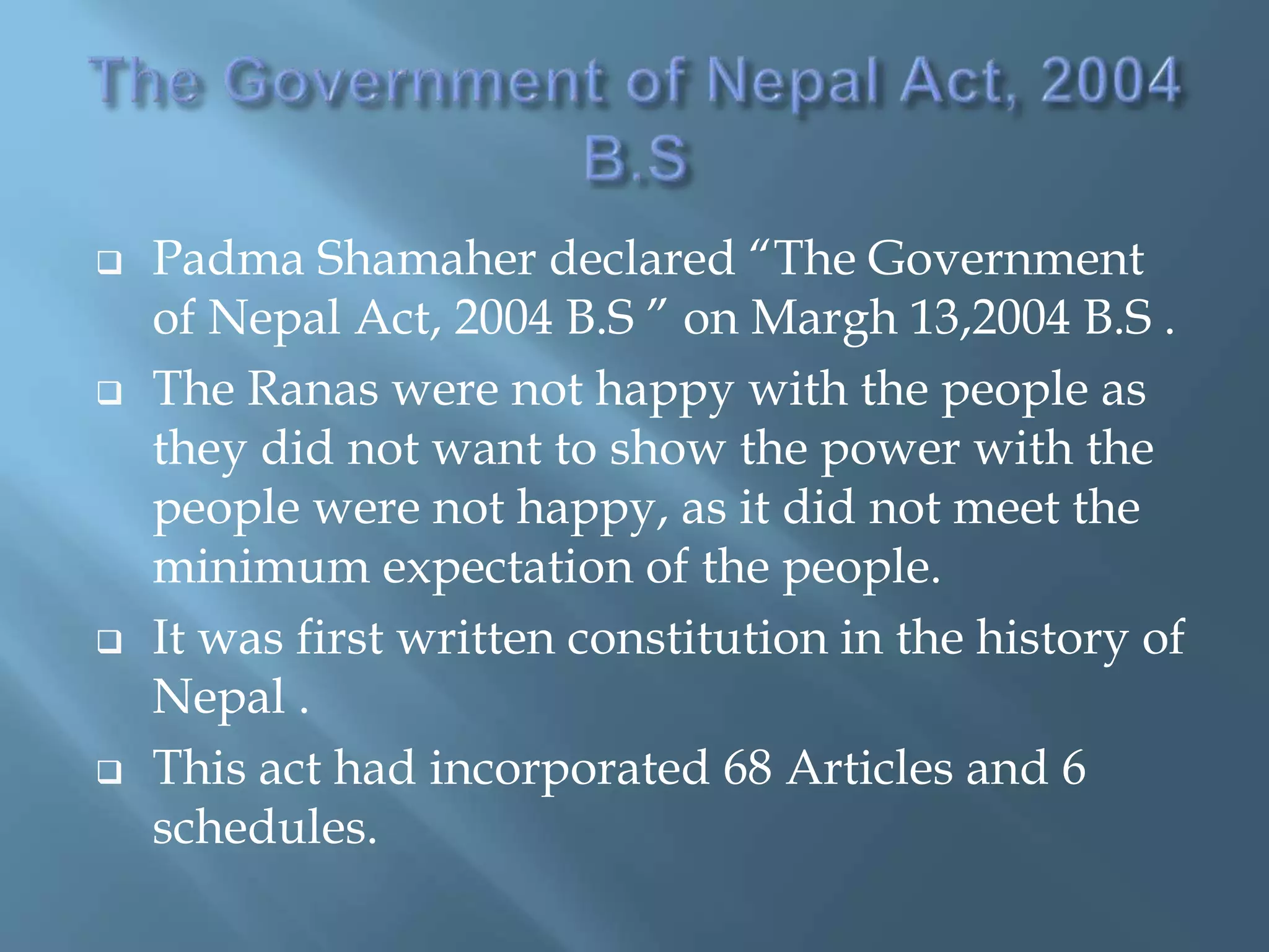 Constitutional history of Nepal | PPTX