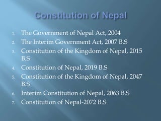 Constitutional history of Nepal | PPTX