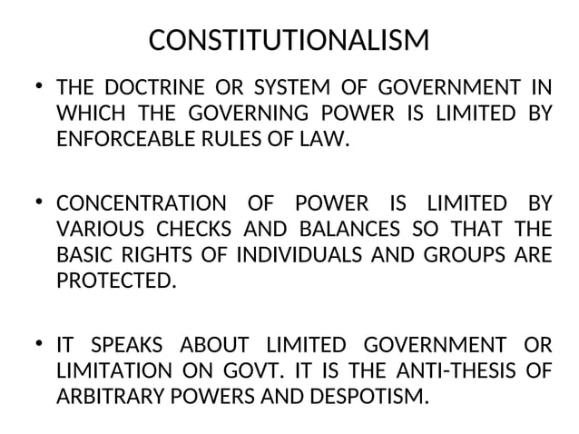 CONSTITUTIONALISM – CONSTITUTION AS A BASIC LAW OF.ppt