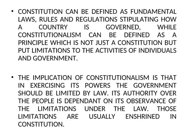 CONSTITUTIONALISM – CONSTITUTION AS A BASIC LAW OF.ppt