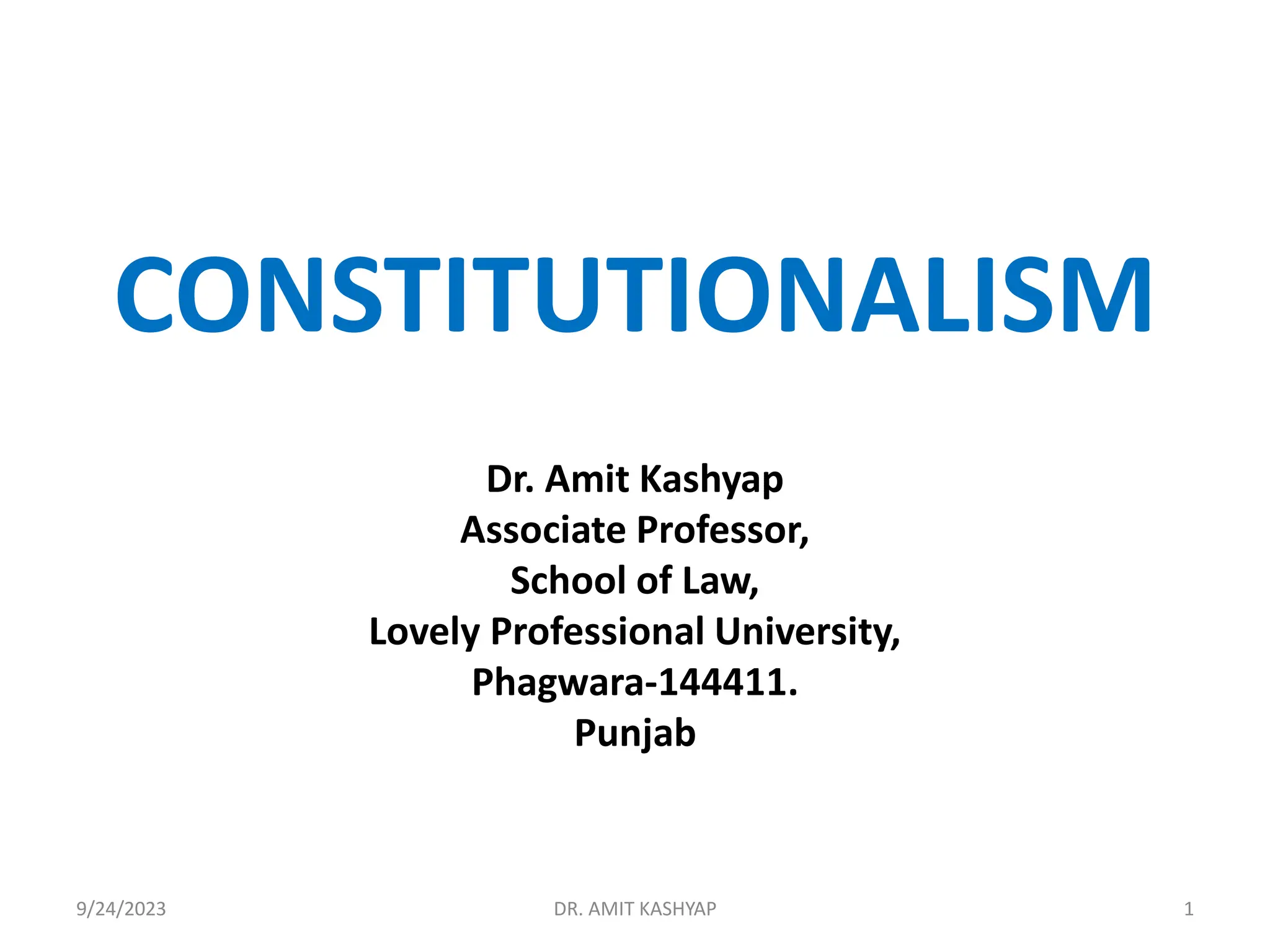 Constitutionalism in India: Evolution, Challenges, and Reform PPT.pdf