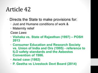 Constitutional law directive principles of state policy under articles ...