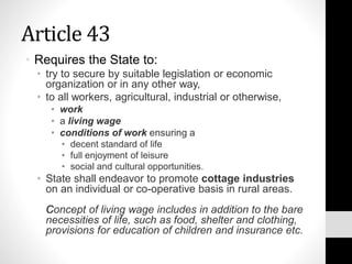 Constitutional law directive principles of state policy under articles ...