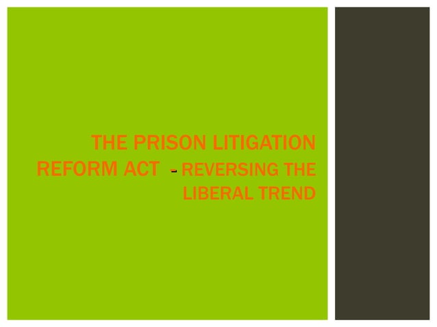 Constitutional law of corrections brief overview of prisoner's rights ...