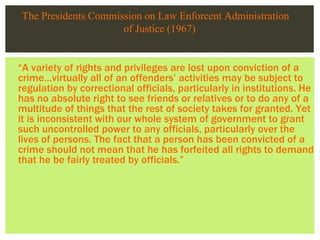 Constitutional law of corrections brief overview of prisoner's rights ...
