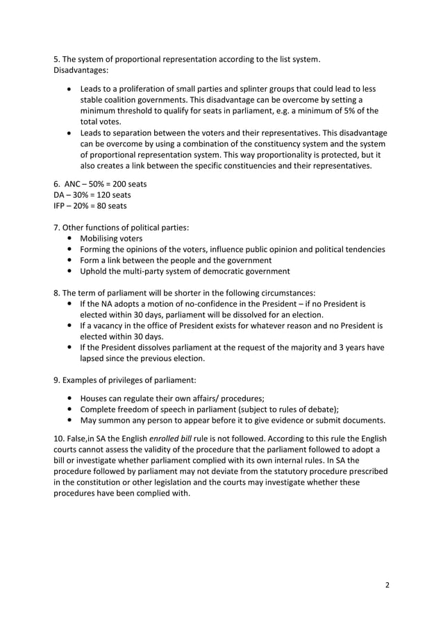 Constitutional law study guide answers chap 8 | PDF