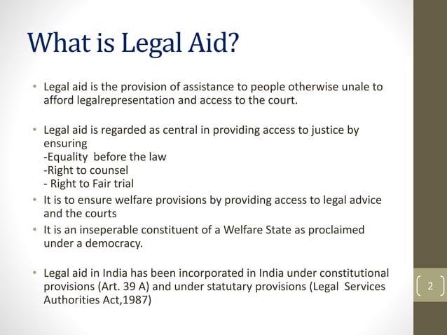Constitutional provisions of legal aid by Tanya Singh, 4th year, | PPT
