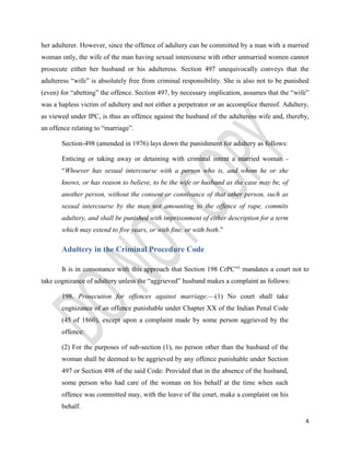 Constitutional validity of section 497 ipc | DOCX