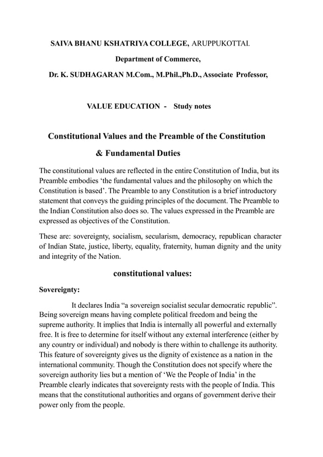 Constitutional values | PPTX | Civic affairs | Politics