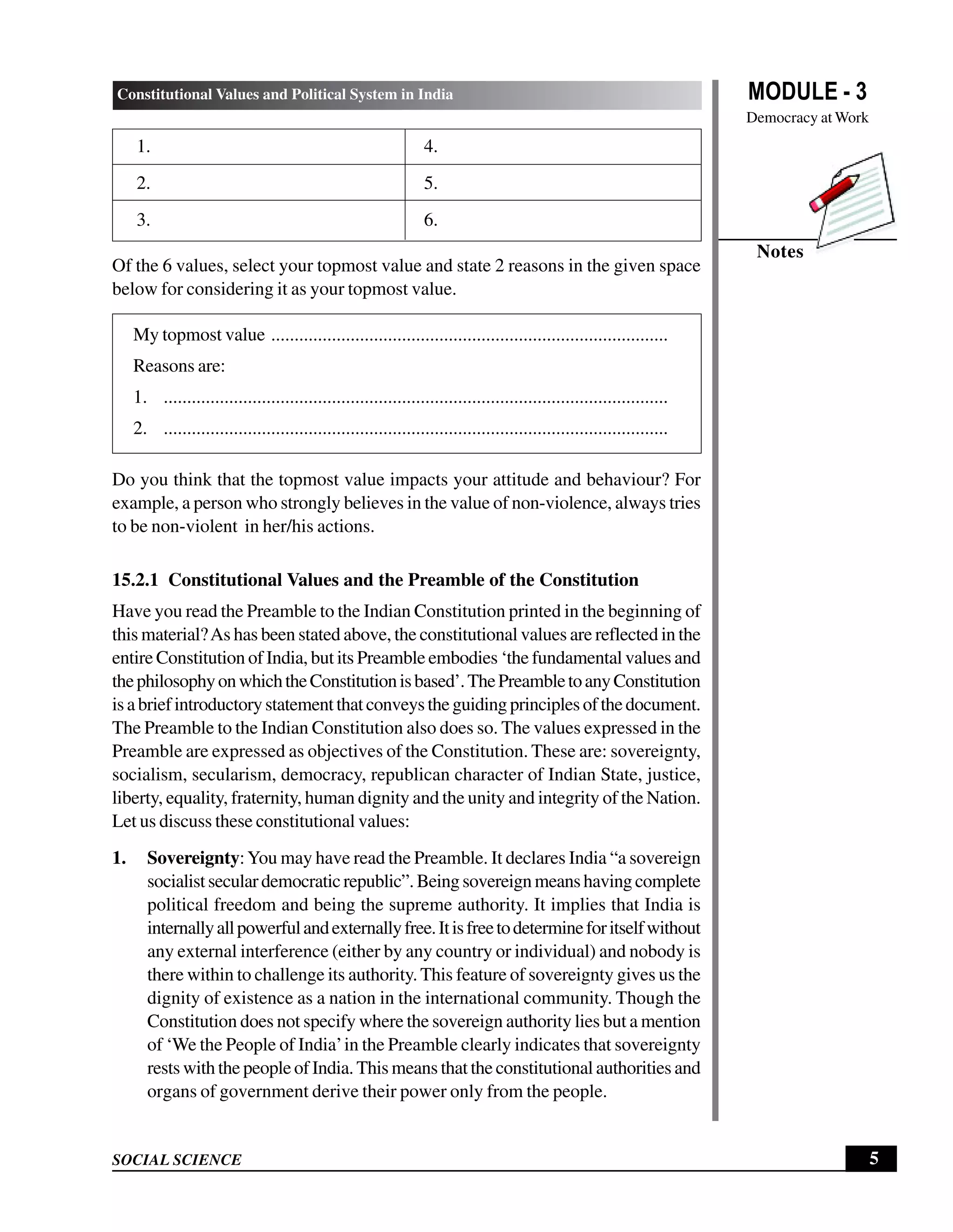 Constitutional values and political systems in india | PDF