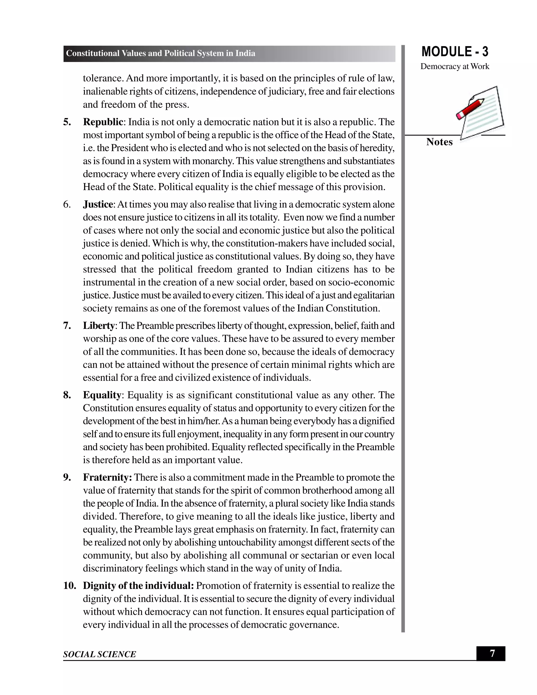 Constitutional values and political systems in india | PDF | Civic ...