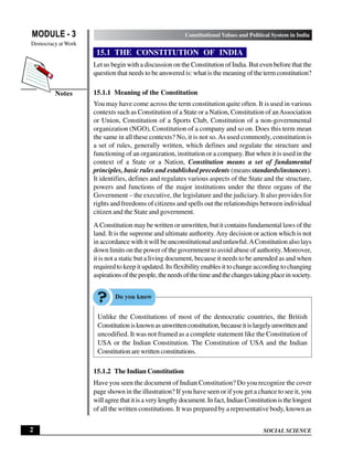 Constitutional values and political systems in india | PDF | Civic ...