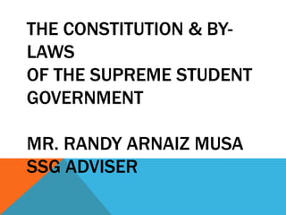Student Government Constitution and by laws | PDF