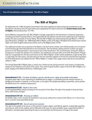 Constitution billofrightsfacts | PDF