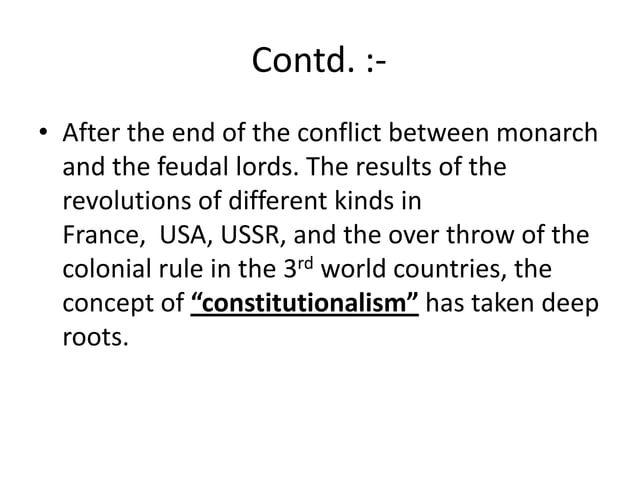 Constitution & Constitutionalism | PPTX | Law