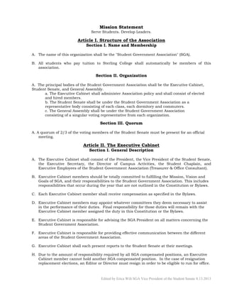 SGA Constitution (Revised 2013) | DOC