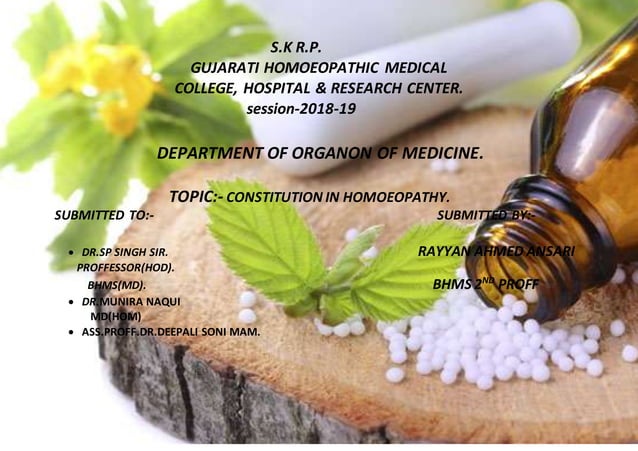 constitution in homoeopathy. | DOCX