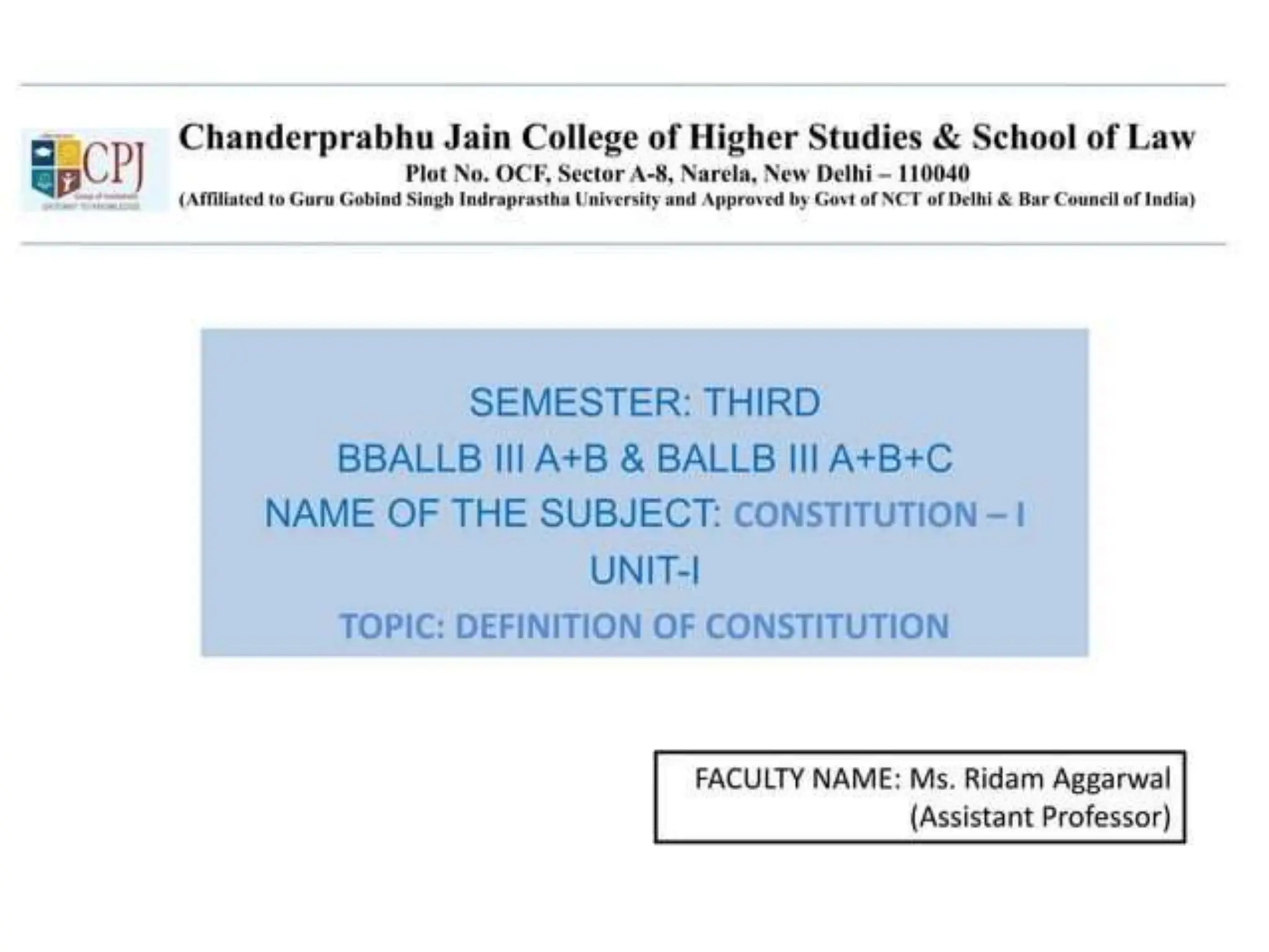Constitution Law LLB Notes Mumbai University | PPTX