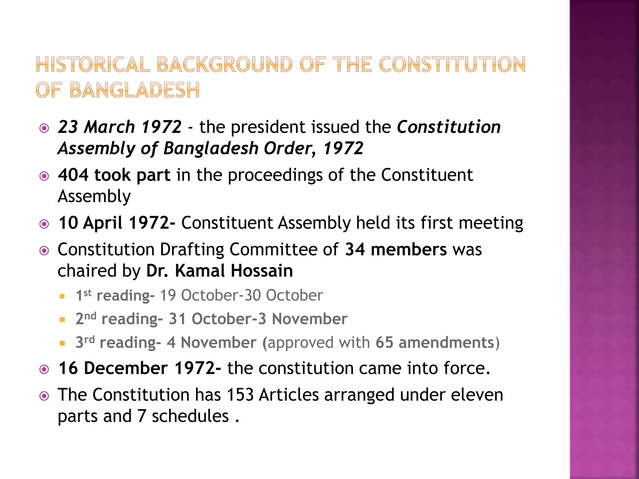Constitution of bangladesh | PPTX