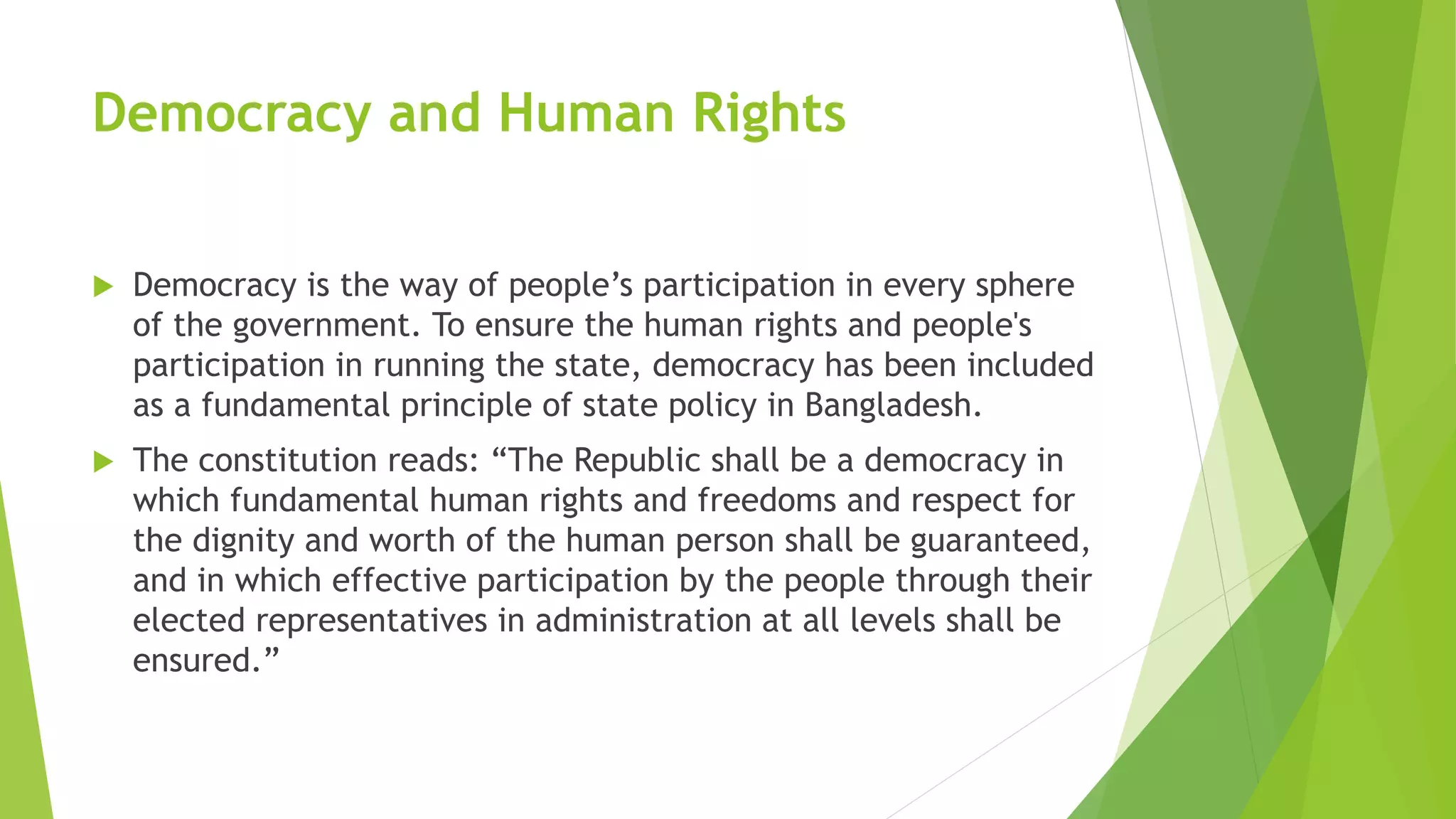 Constitution of Bangladesh: Fundamental principles of State Policy | PPTX