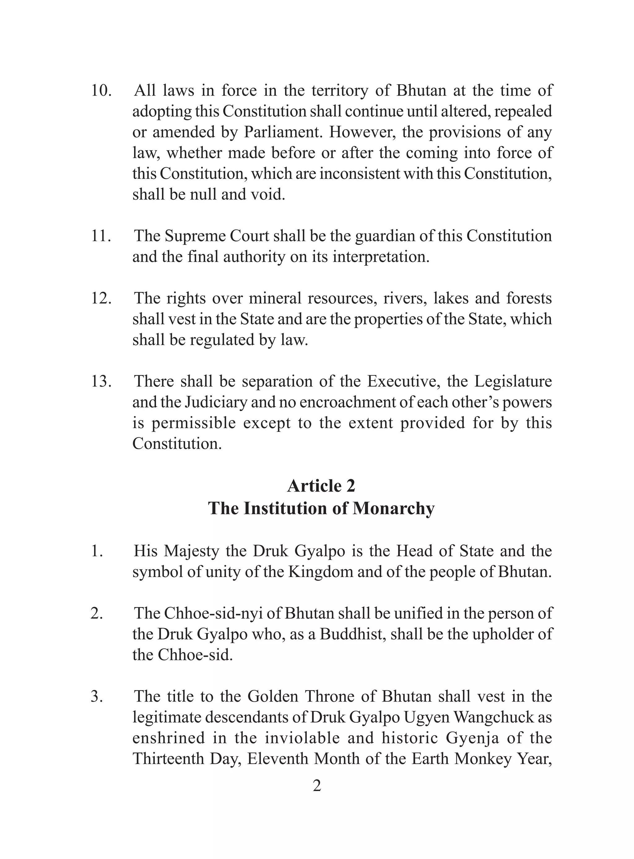 Constitution of bhutan 2008 | PDF