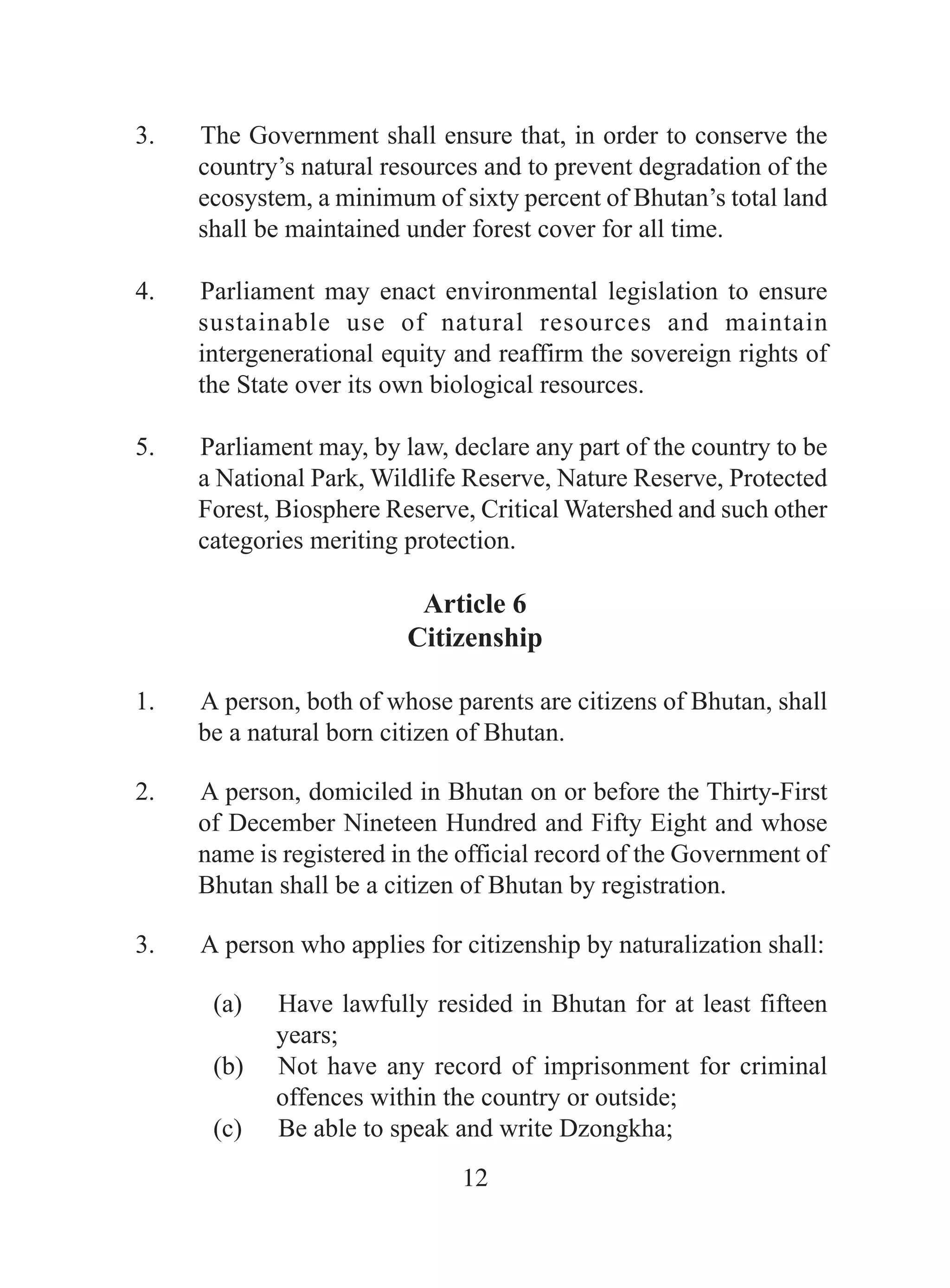 Constitution of bhutan 2008 | PDF