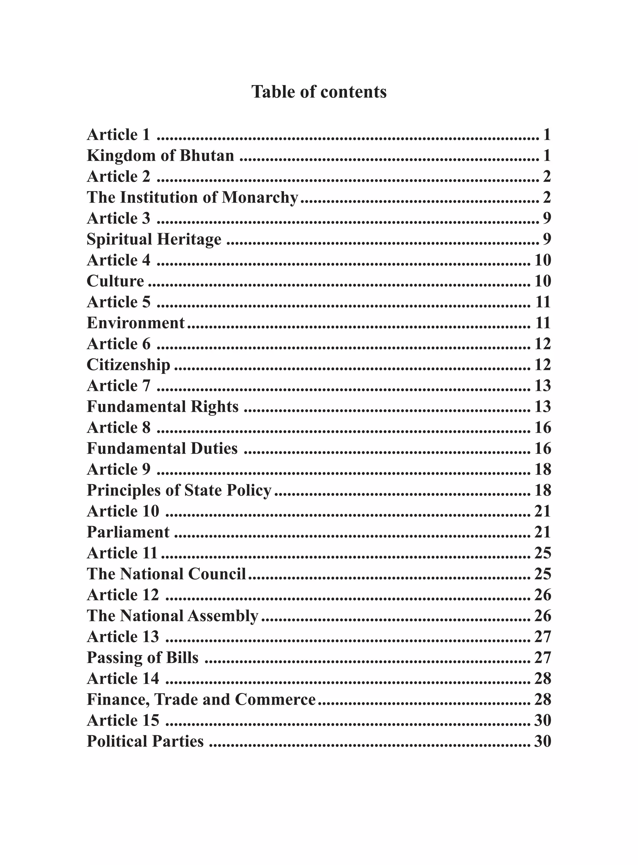 Constitution of bhutan 2008 | PDF