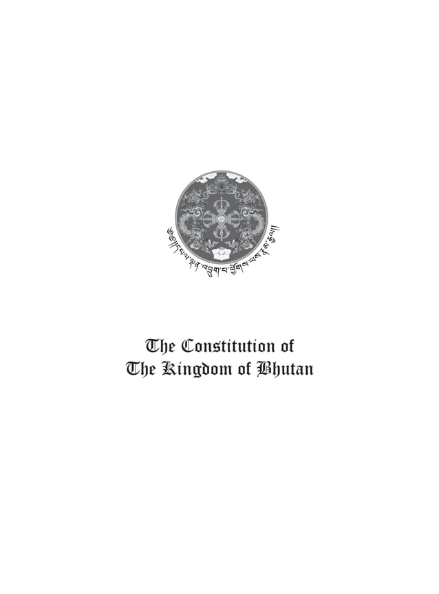 Constitution of bhutan 2008 | PDF