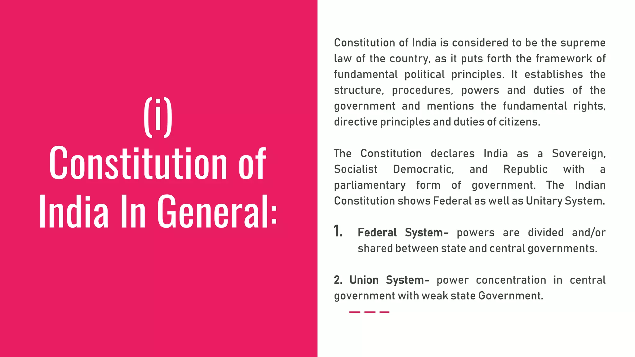 Constitution of India (PPT) | PPTX
