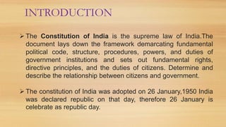 Constitution of india | PPTX