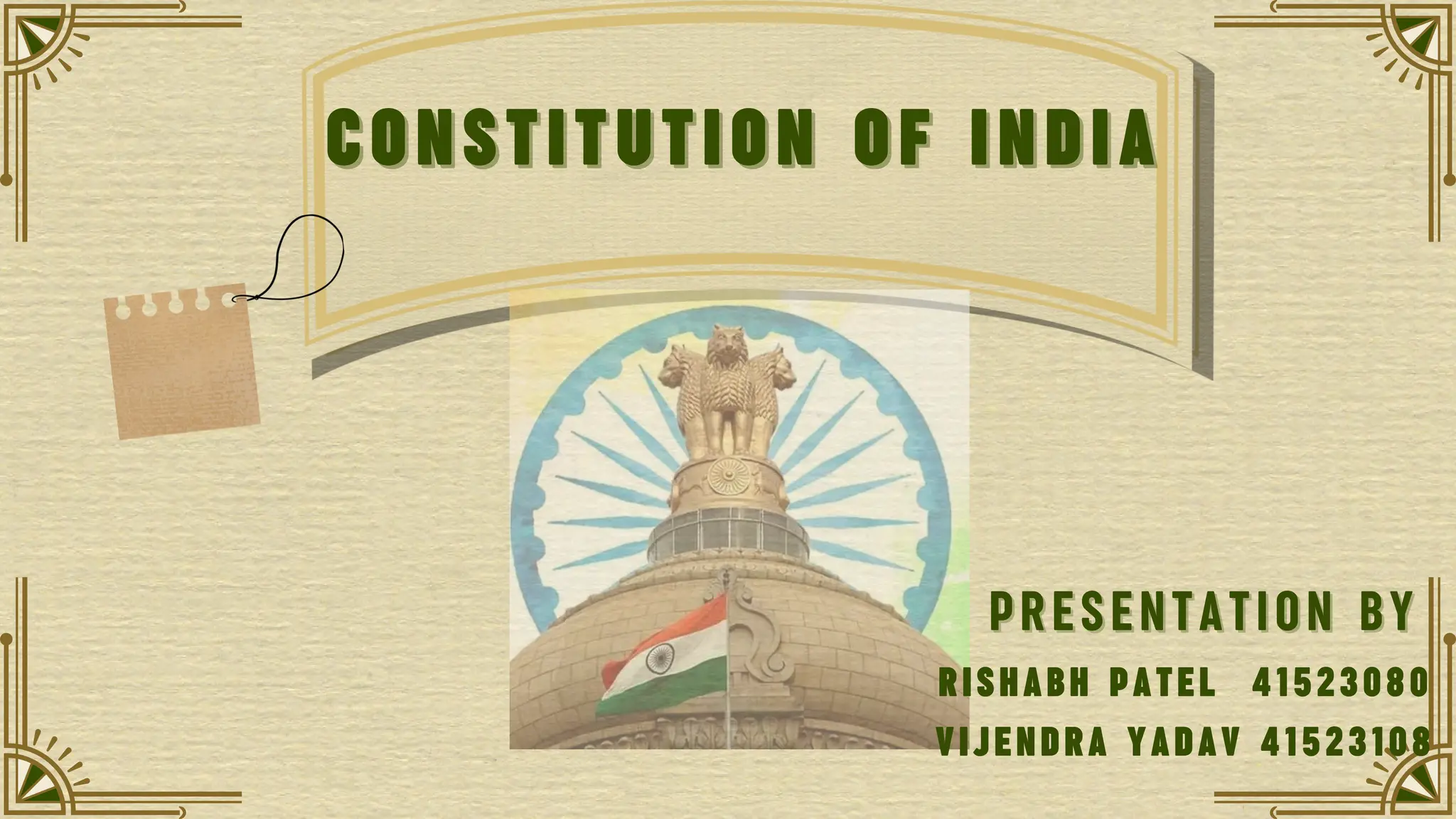 The Constitution of India: A Comprehensive Framework | PDF