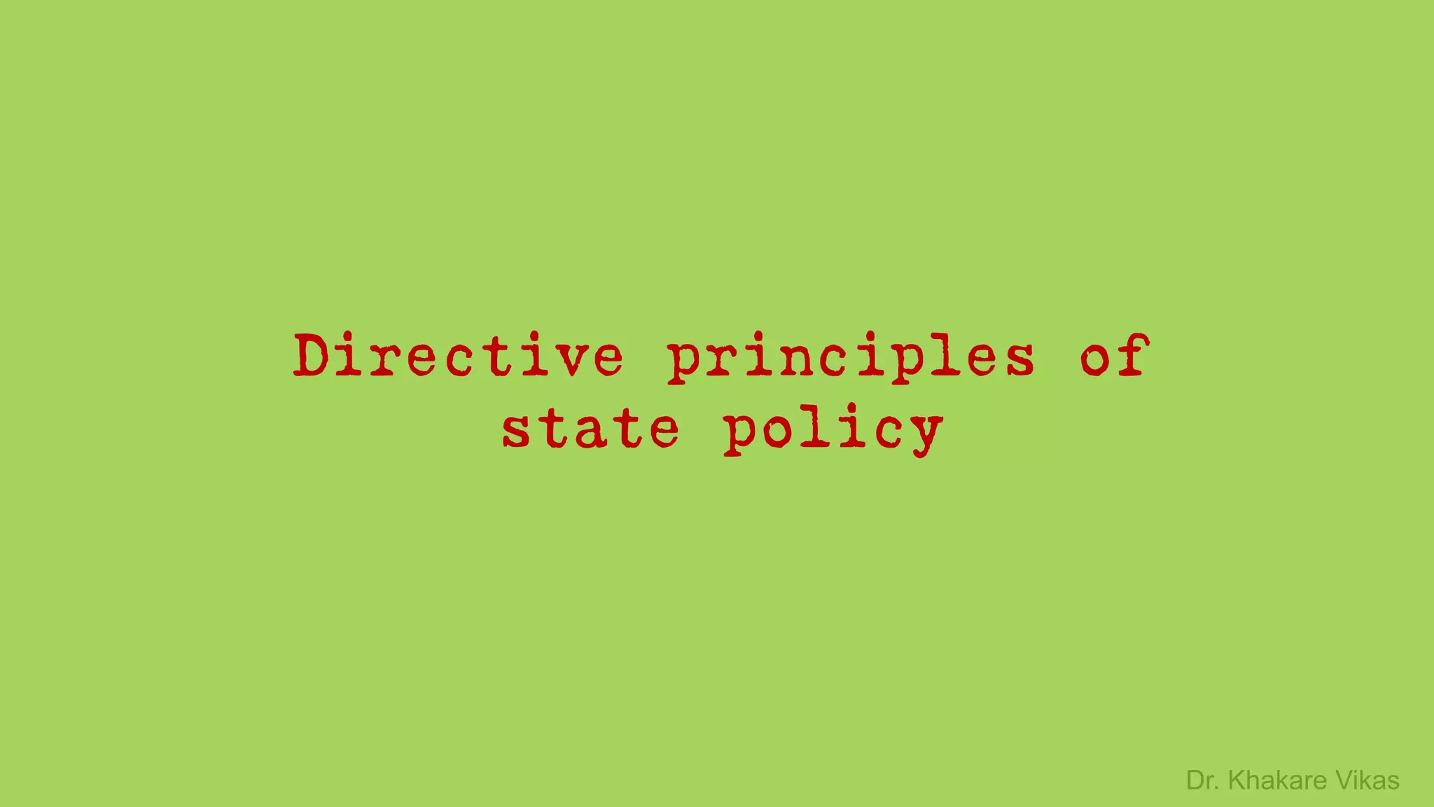 Constitution of india directive principles of state policy and ...