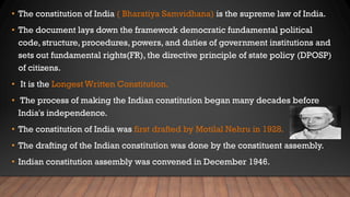 CONSTITUTION OF INDIA (Brief Notes) | PDF