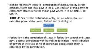 Constitution of India (Federalism) | PDF