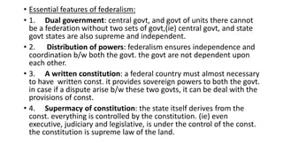 Constitution of India (Federalism) | PDF