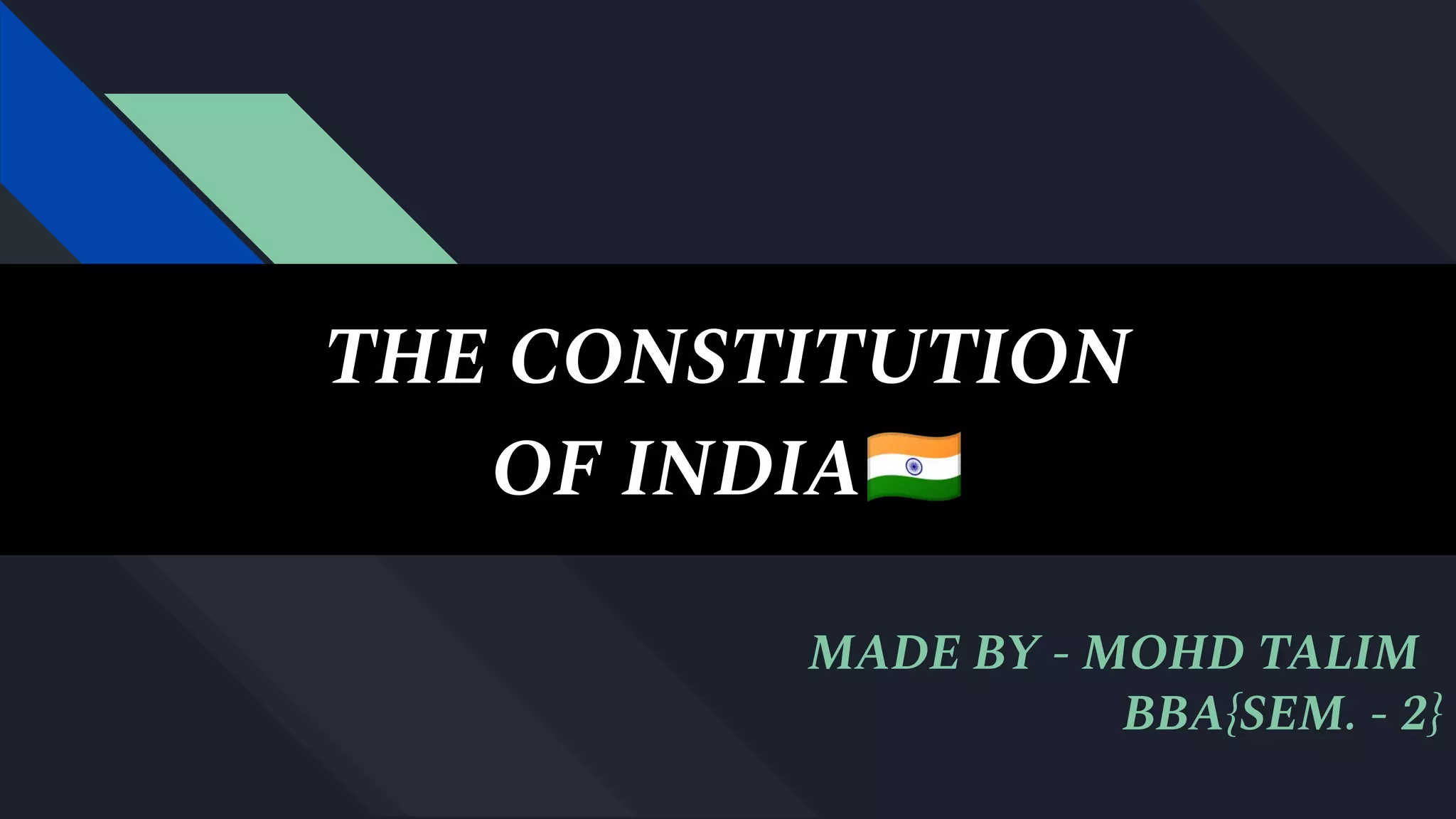 Introduction to Constitution of India Presentation | PDF