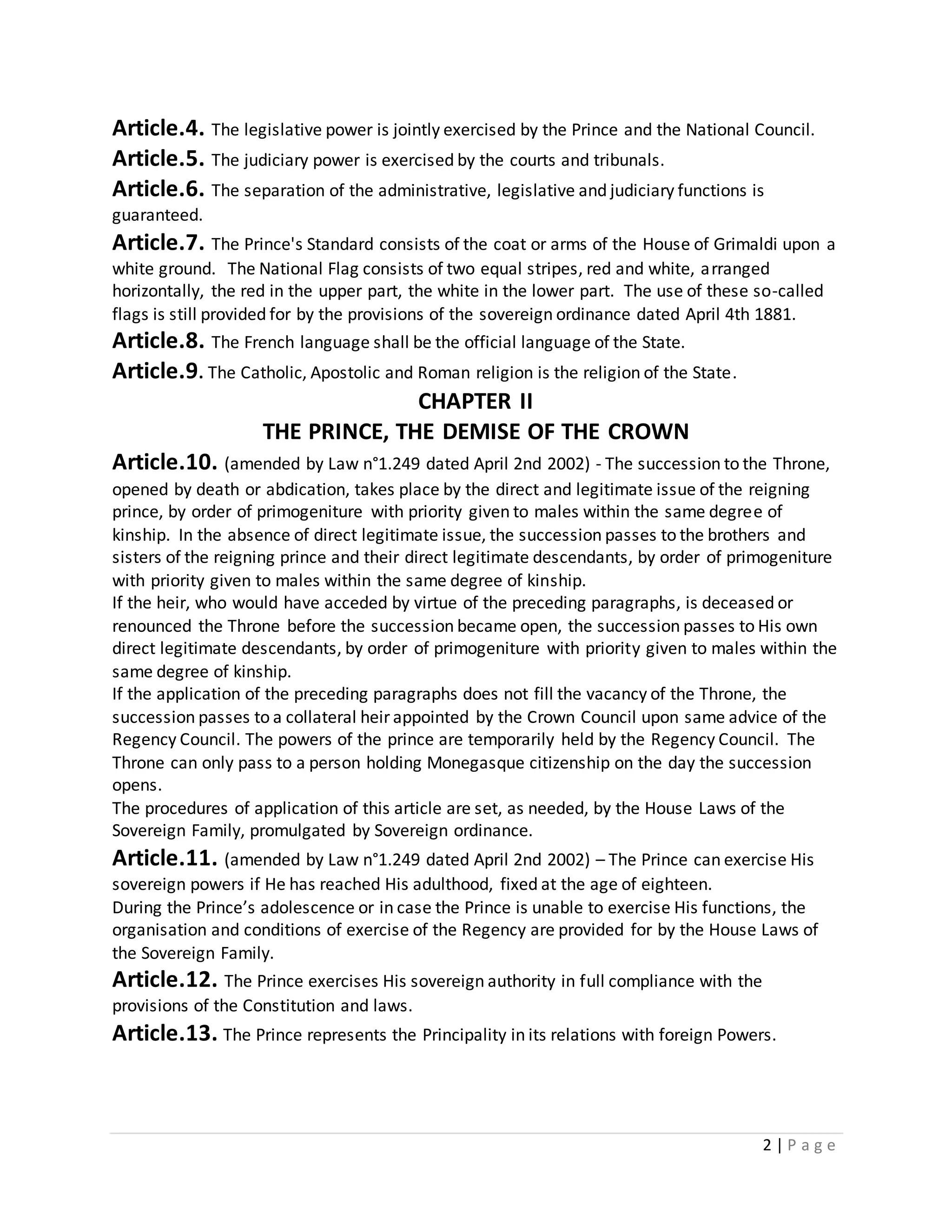 Constitution of Monaco | DOCX | Marriage and Civil Unions | Family and ...