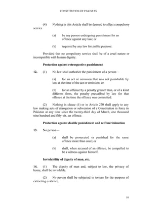 Constitution of the Islamic Republic of Pakistan 2012 (including 20th ...