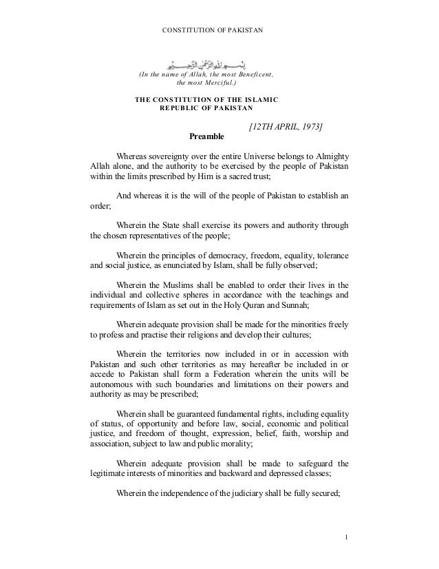 Constitution of the Islamic Republic of Pakistan 2012 (including 20th…