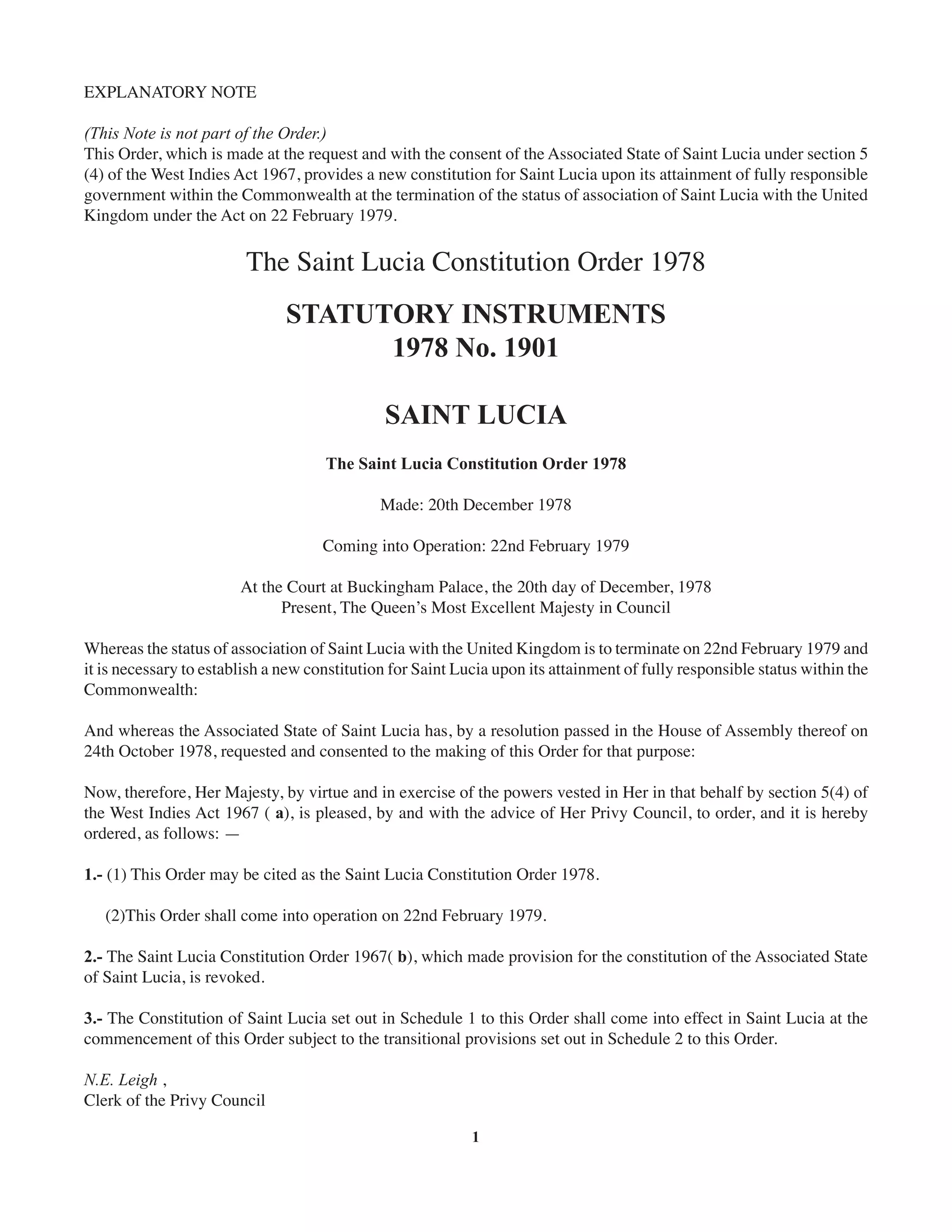 Constitution of saint lucia | PDF