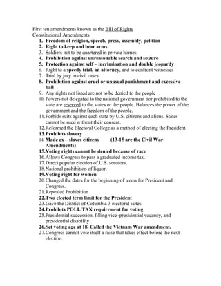 Constitution of the united states notes | DOC | Civic affairs | Politics